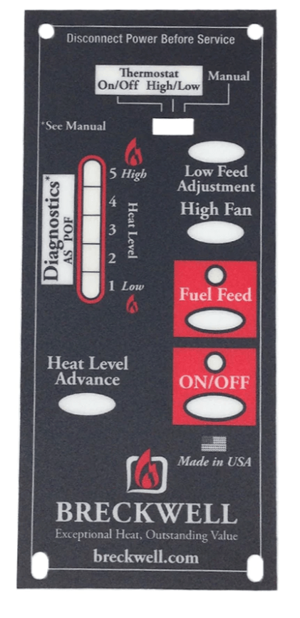 USSC & Breckwell Control Board Decal | 5-Speed Faceplate Only | Part